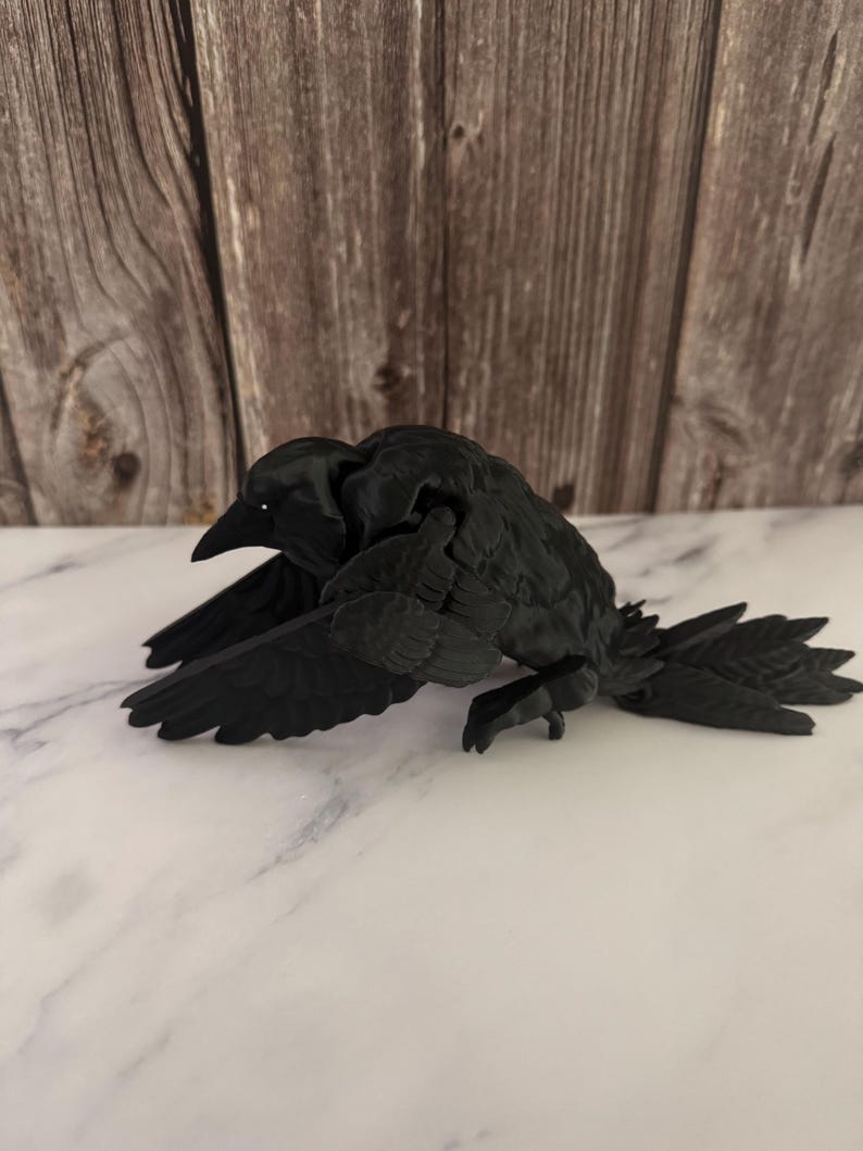 Flexible Crow Figurine: 3D Printed Articulated Bird Model for ...