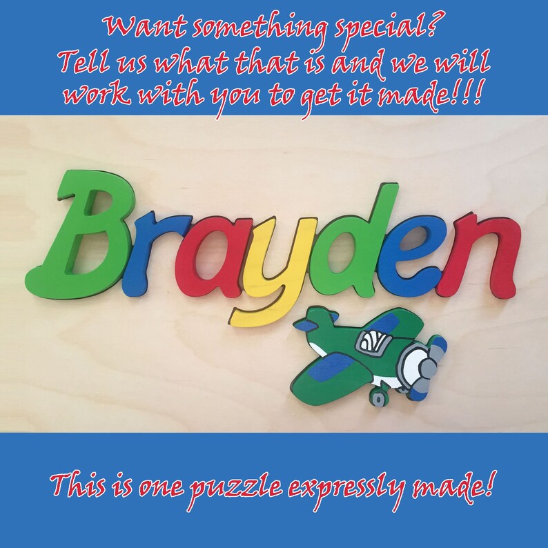 Wooden Custom Name Puzzle - Any THREE Names & Free Shipping - Etsy