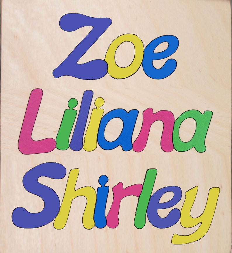 Upper/lowercase Personalized Wooden Custom Three Name Puzzle - Etsy