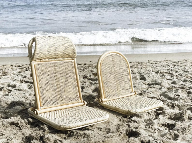 Rattan Beach Chair the Resol Lounger - Etsy