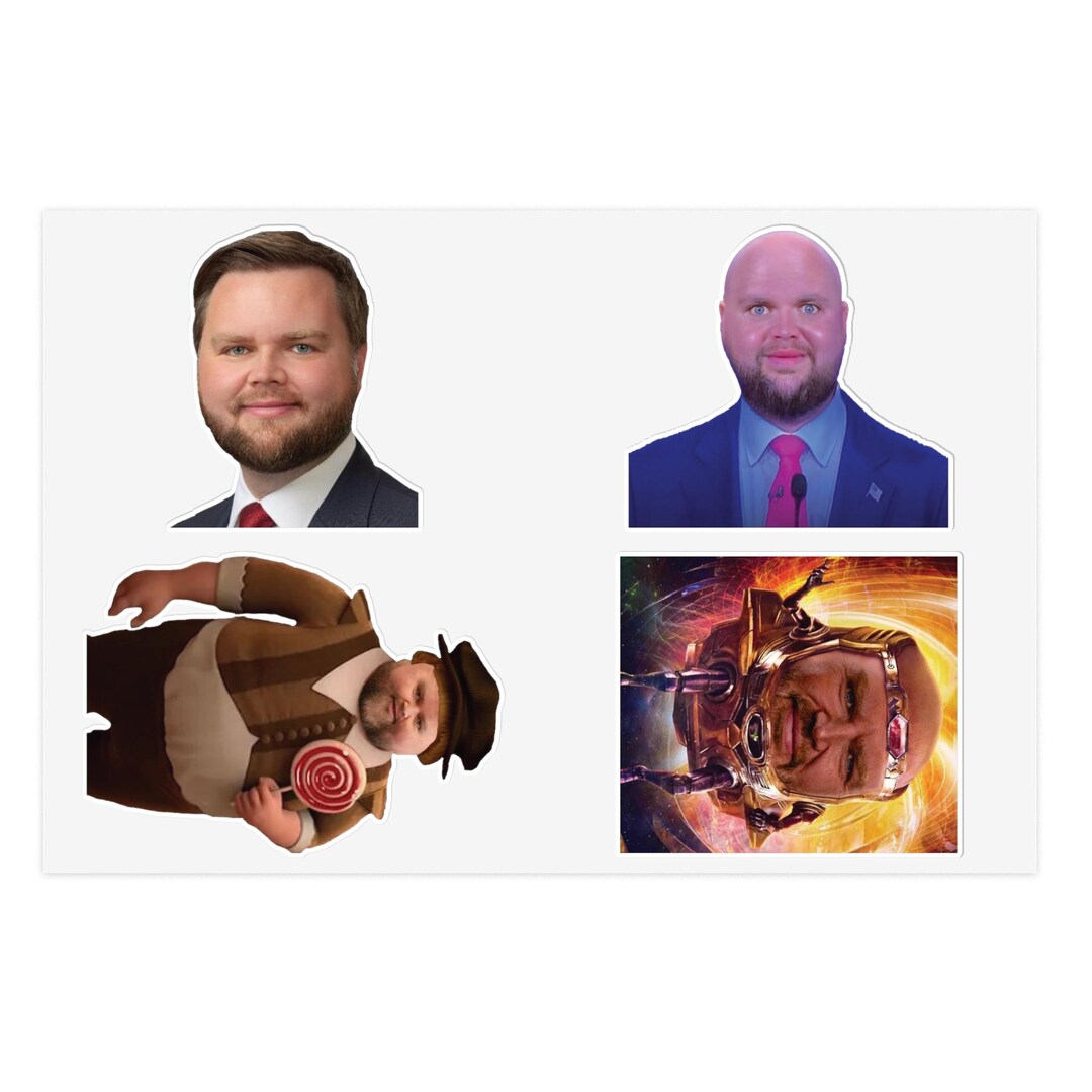JD Vance Meme Sticker Pack (B) - 4 Vinyl Stickers - Etsy