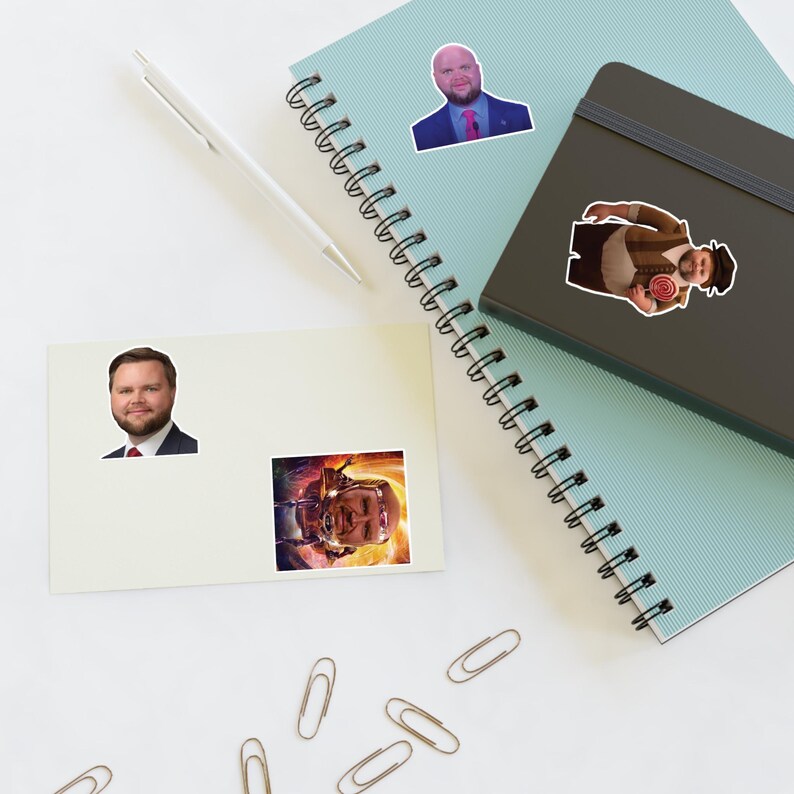 JD Vance Meme Sticker Pack (B) - 4 Vinyl Stickers - Etsy