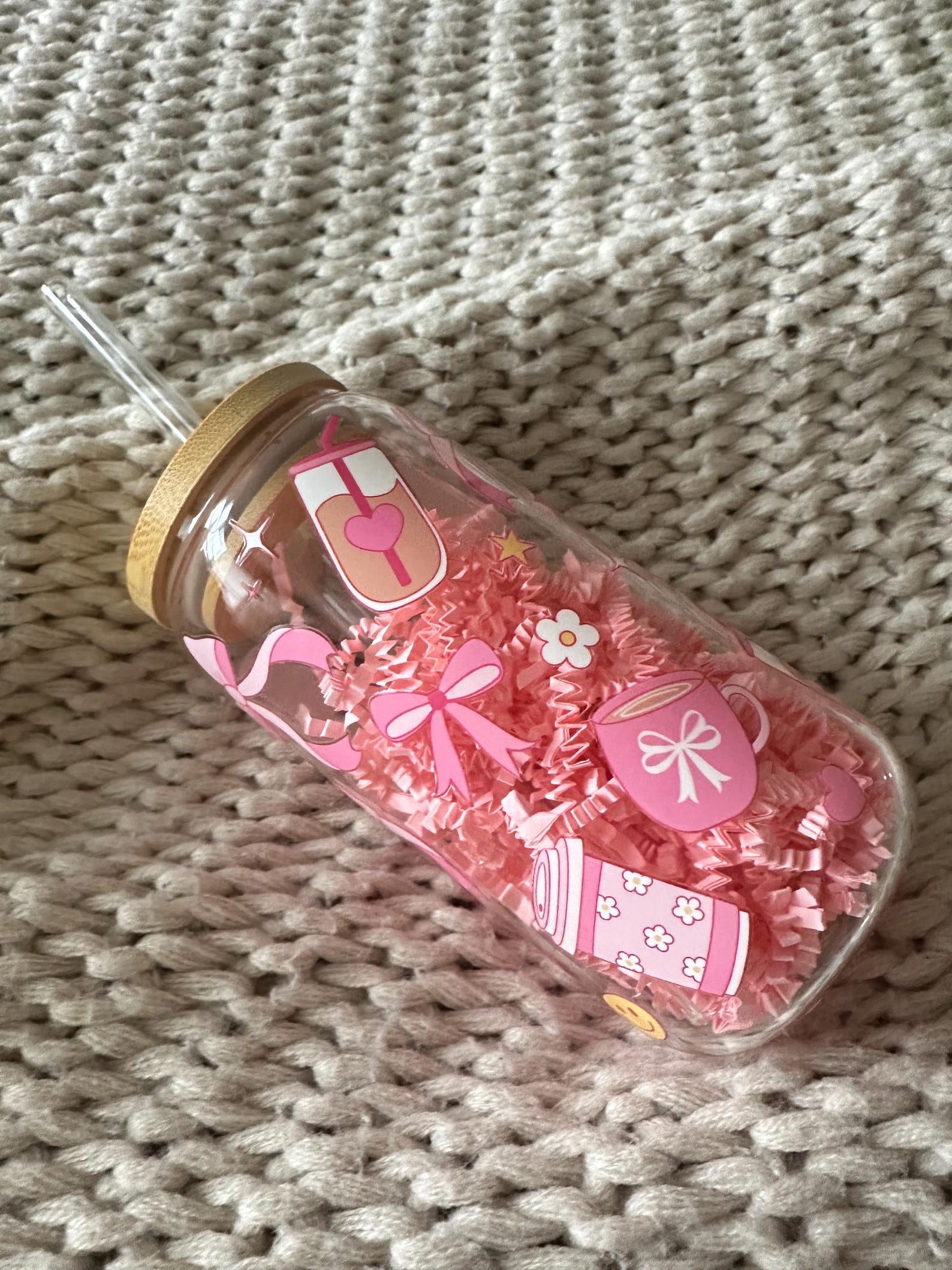 Preppy Bow Happy Face Sipper Glass Bridesmaid Party Proposal Birthday ...