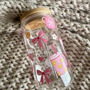 Preppy Bow Happy Face Sipper Glass Bridesmaid Party Proposal Birthday ...