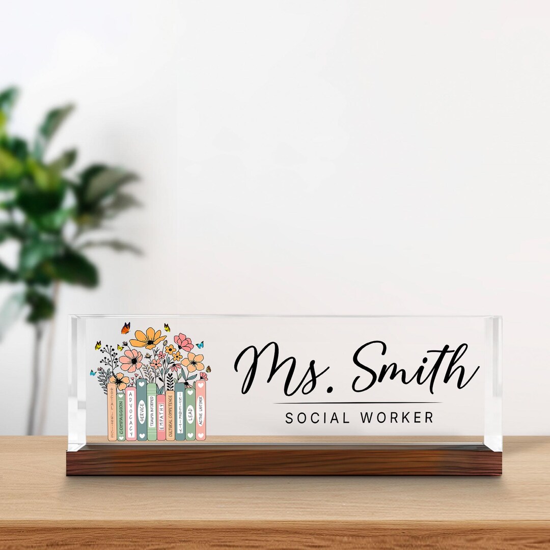 Social Worker Desk Name Plaque, Back to School Gift, Advocate Support ...