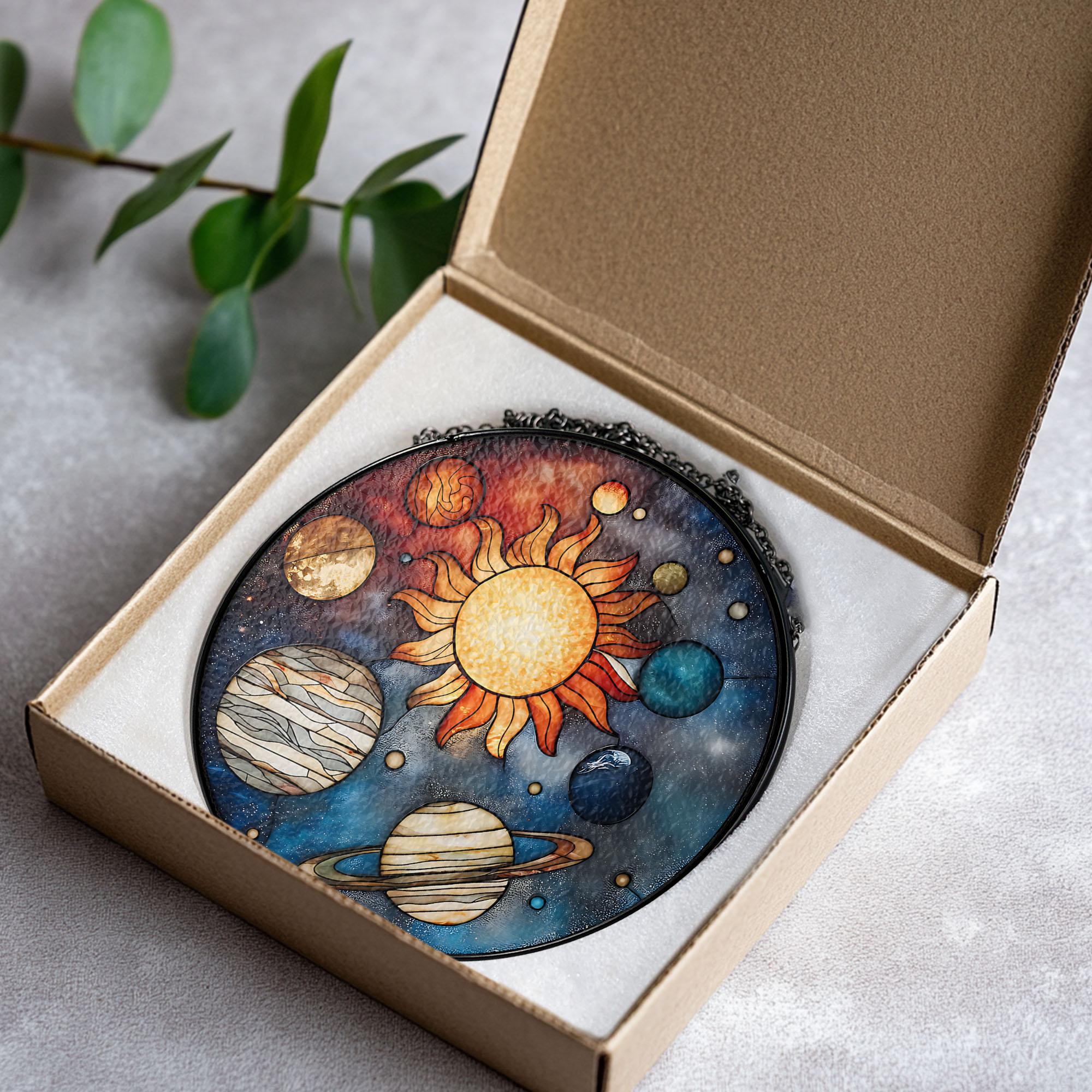 Solar System Stained Glass, Planetary Suncatcher, Astronomy Lover ...