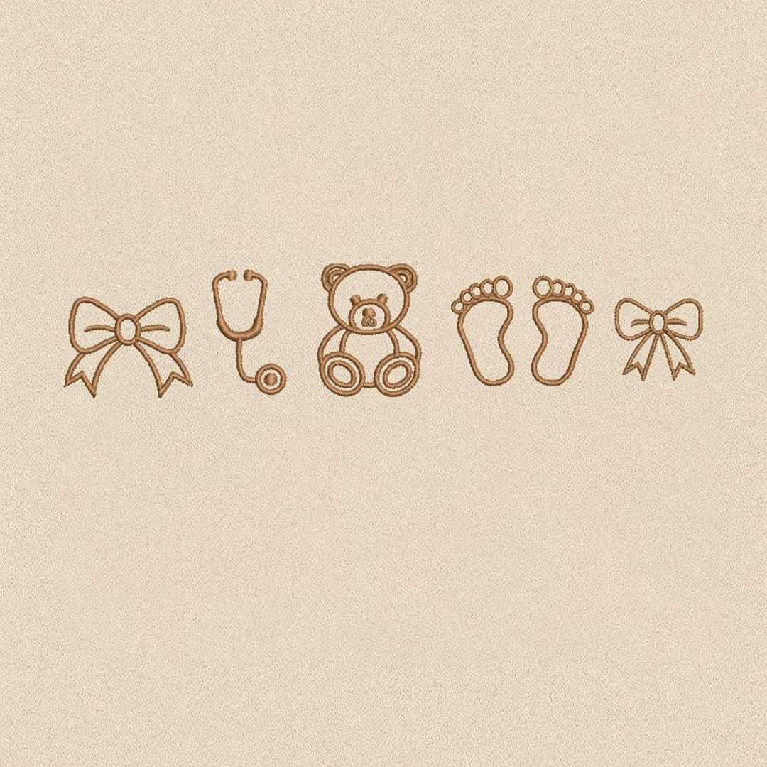 Embroidered NICU Nurse Design, NICU Rn Coquette Bows Design, Neonatal ...