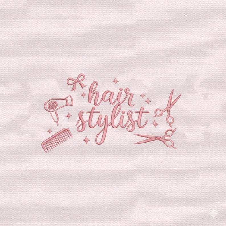 Hair Stylist Embroidery Design, Salon Scissors & Comb Stitch Pattern ...