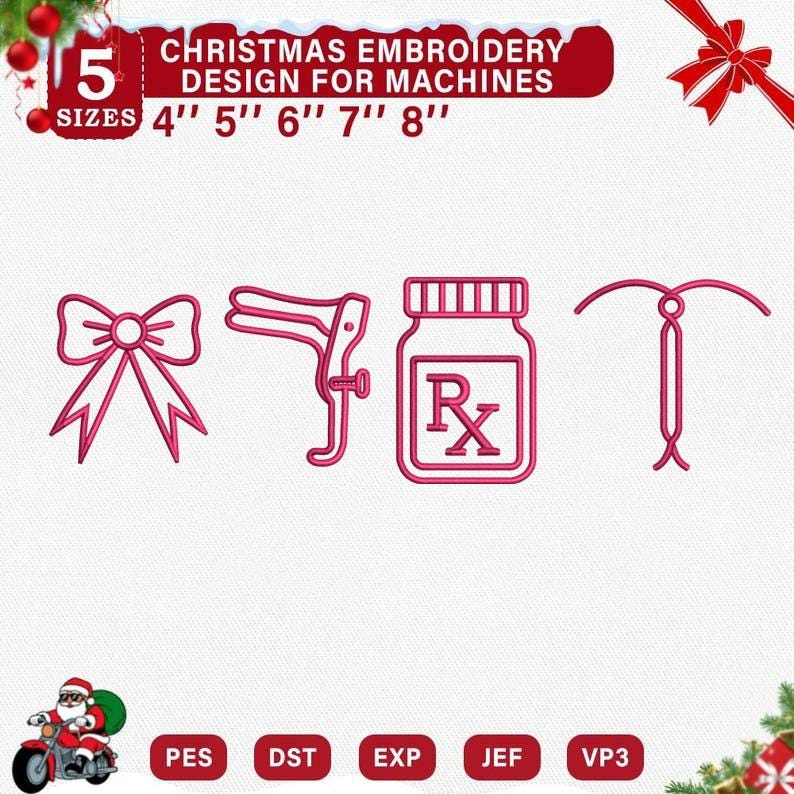 OBGYN Embroidery Design, Medical Icons Embroidery File, Gynecologist ...