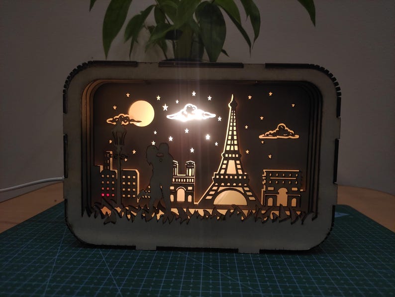Paris by Moonlight - Lune De Paris -shadow Box – Layered Wooden ...