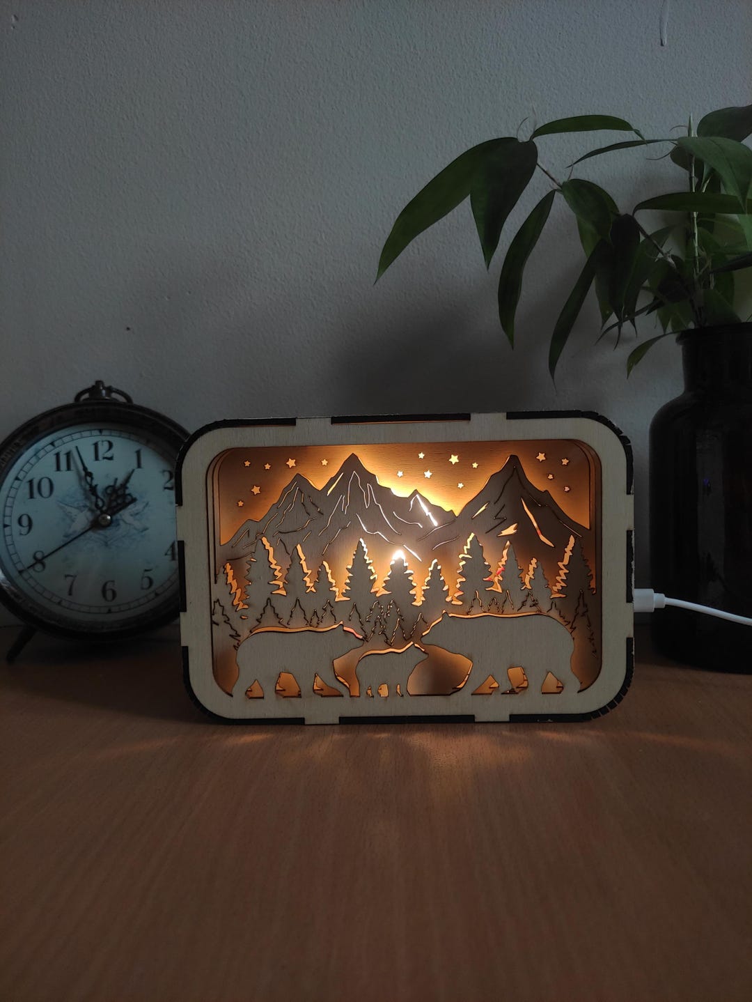 Bears Know Mountains - Shadow Box -shadow Box Light- Wooden Night Light ...