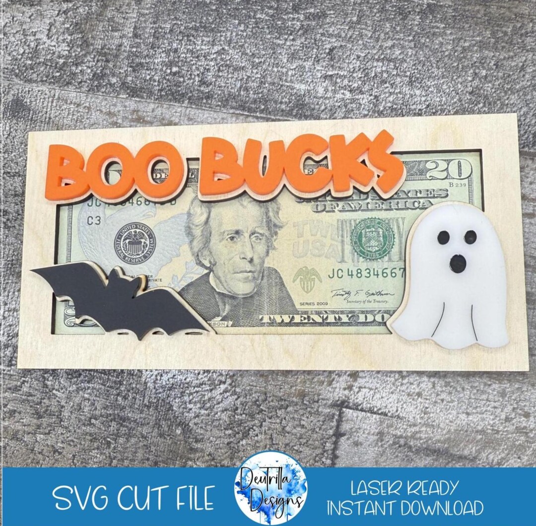 Halloween Boo Bucks Money Holder SVG Cut File - Etsy