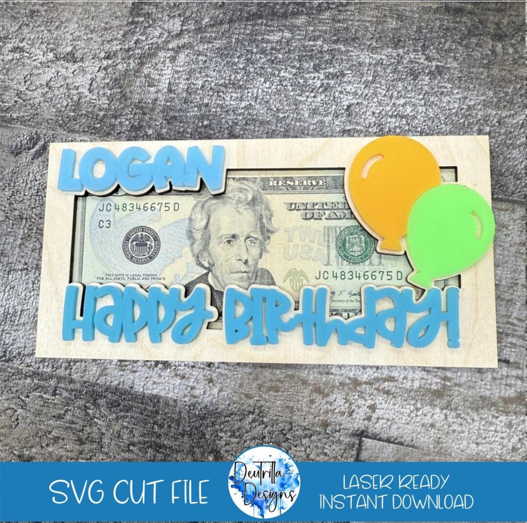 Birthday Money Holder SVG | Balloons Cut File (digital Download) - Etsy