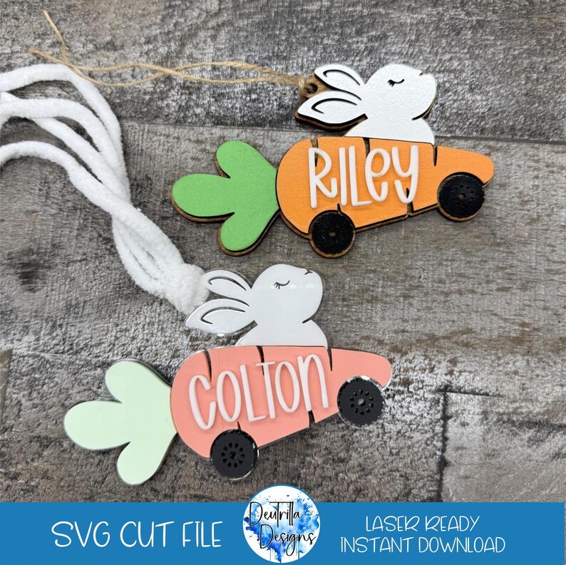 Carrot Car Bunny Easter Tag SVG File | Laser Cut File (digital Download ...