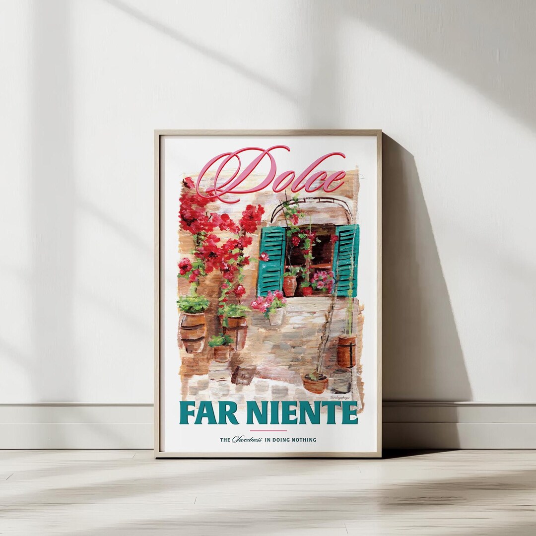 Hand Painted Italian Poster Print Italy Kitchen Wall Decor Italian ...
