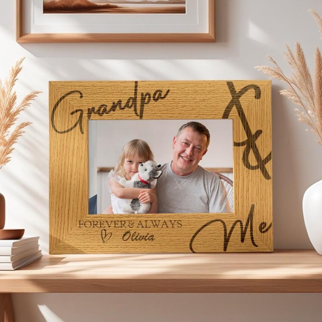 Grandpa and Me Picture Frame, Custom Grandpa Photo Frame, Father's Day ...