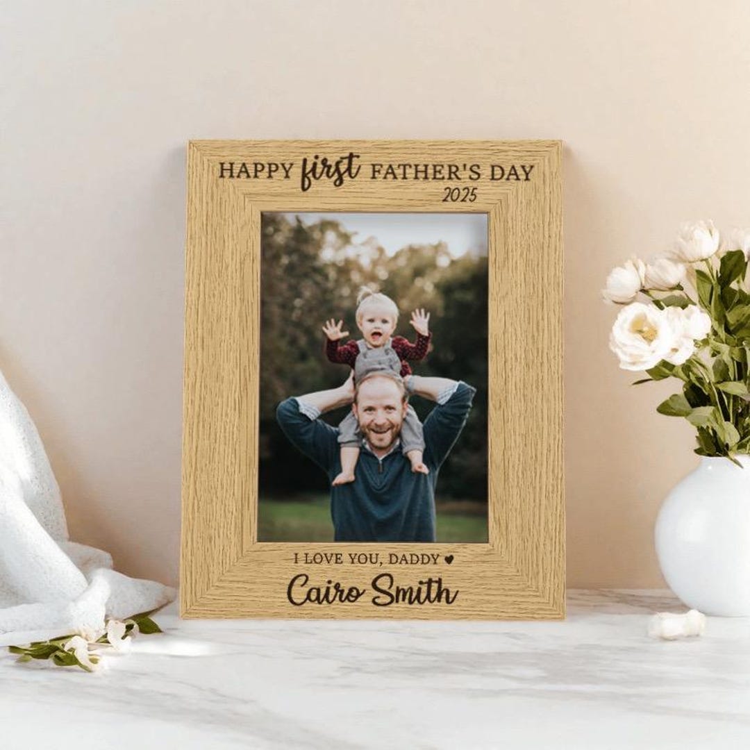 Personalised Happy First Fathers Day Picture Frame, 1st Fathers Day ...