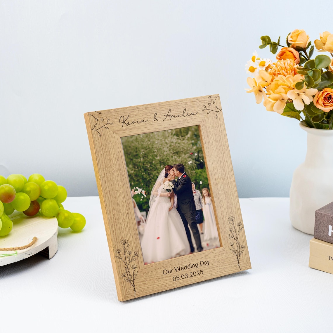 Personalized Wedding Gift, Wedding Picture Frame Wood, Mr & Mrs Photo ...