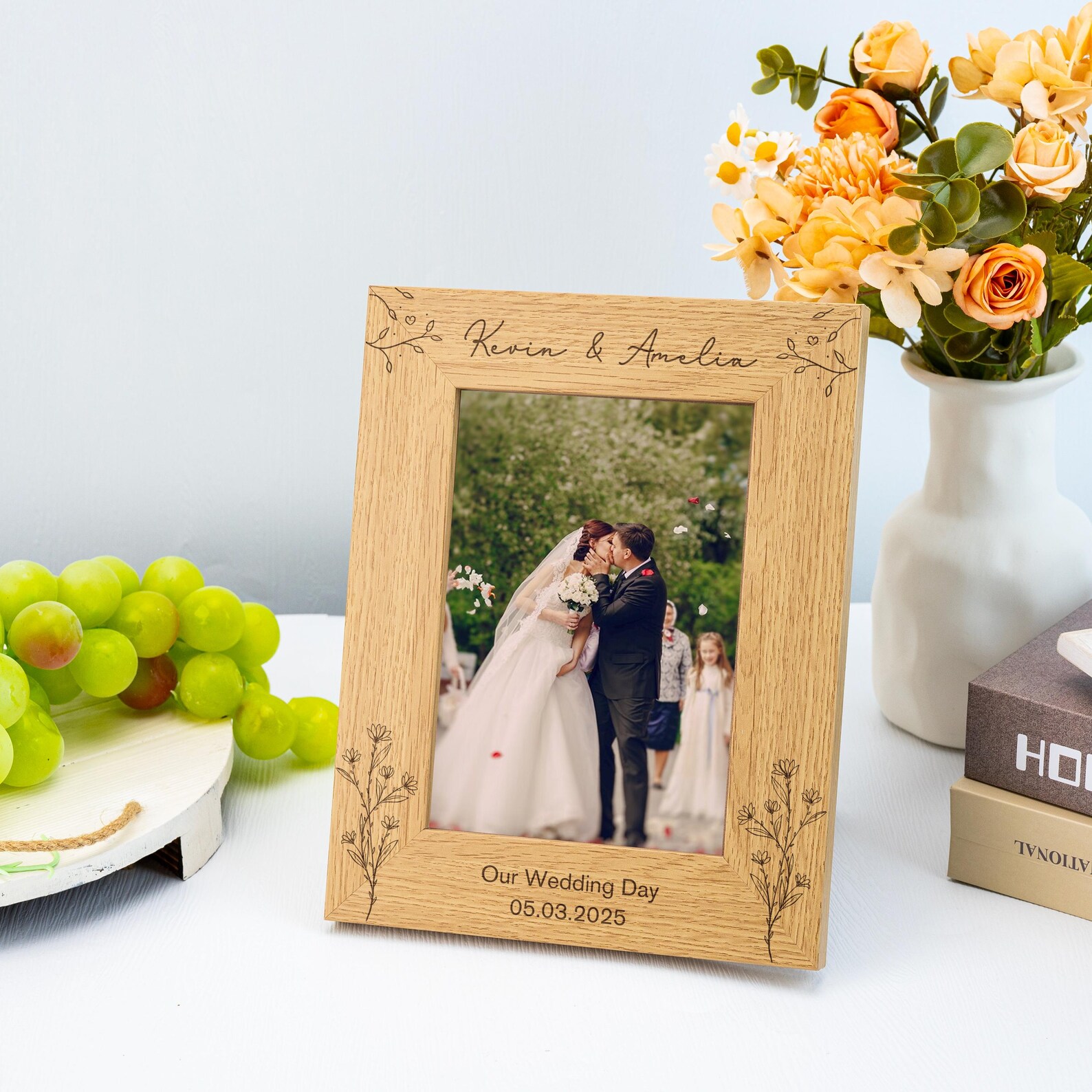 Personalized Wedding Gift, Wedding Picture Frame Wood, Mr & Mrs Photo ...