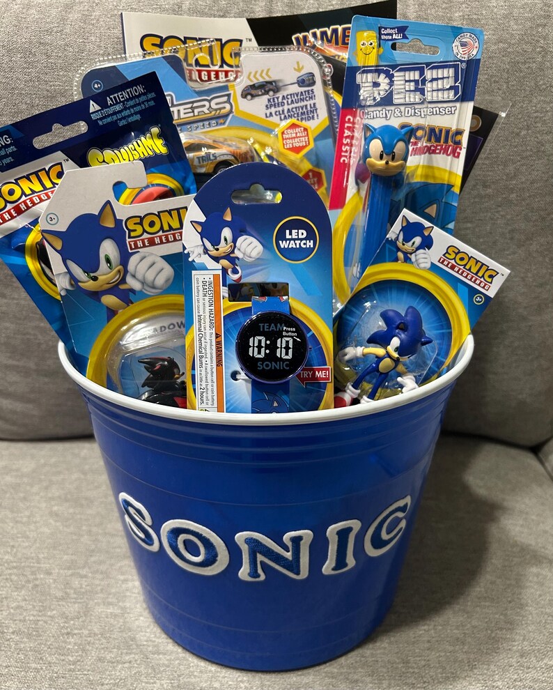 Sonic the Hedgehog Gift Basket! Perfect for Birthday or Any Occasion ...