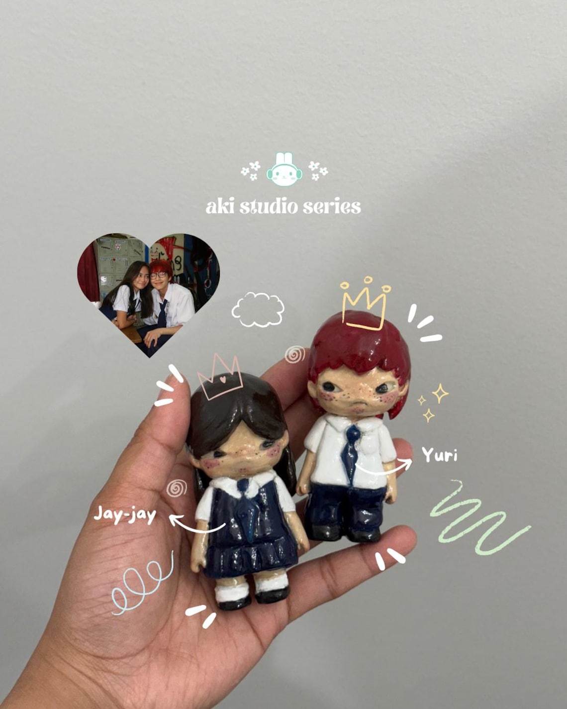 Personalized Custom Hirono-inspired Figurine | Handmade With Air Dry ...