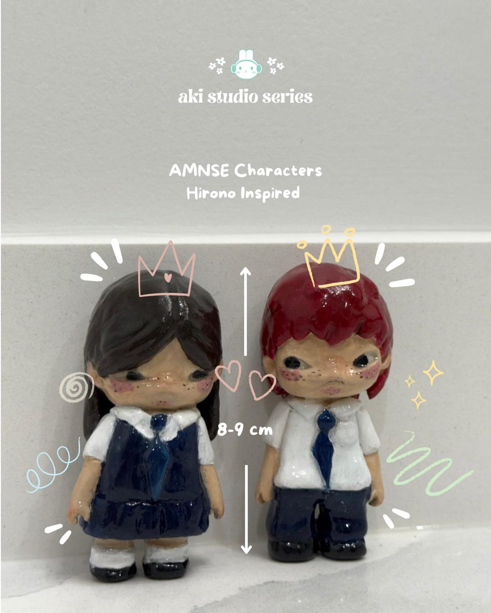Personalized Custom Hirono-inspired Figurine | Handmade With Air Dry ...