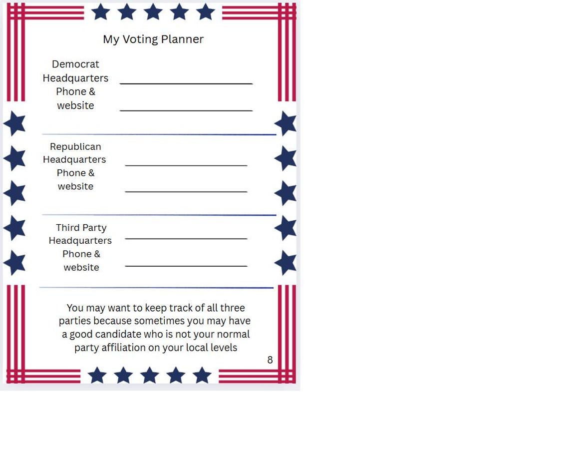 Voting Planner - Etsy