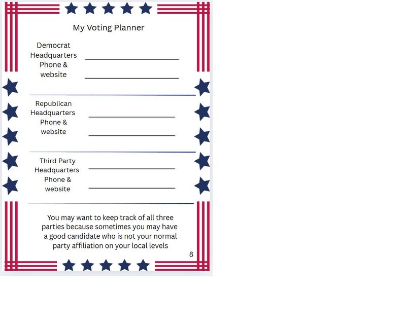 Voting Planner - Etsy