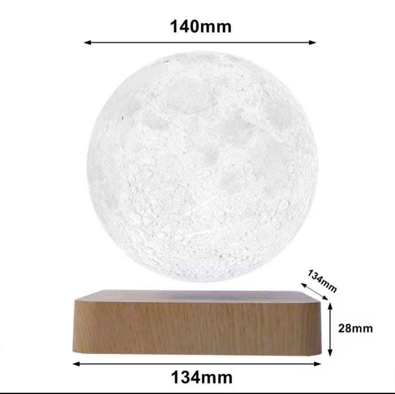 Marery Levitating Moon Lamp - Floating Moon Light Magnetic Desk Lamp ...