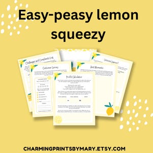 Summer Lemonade Stand Planner for Kids, Printable Kid's Business ...