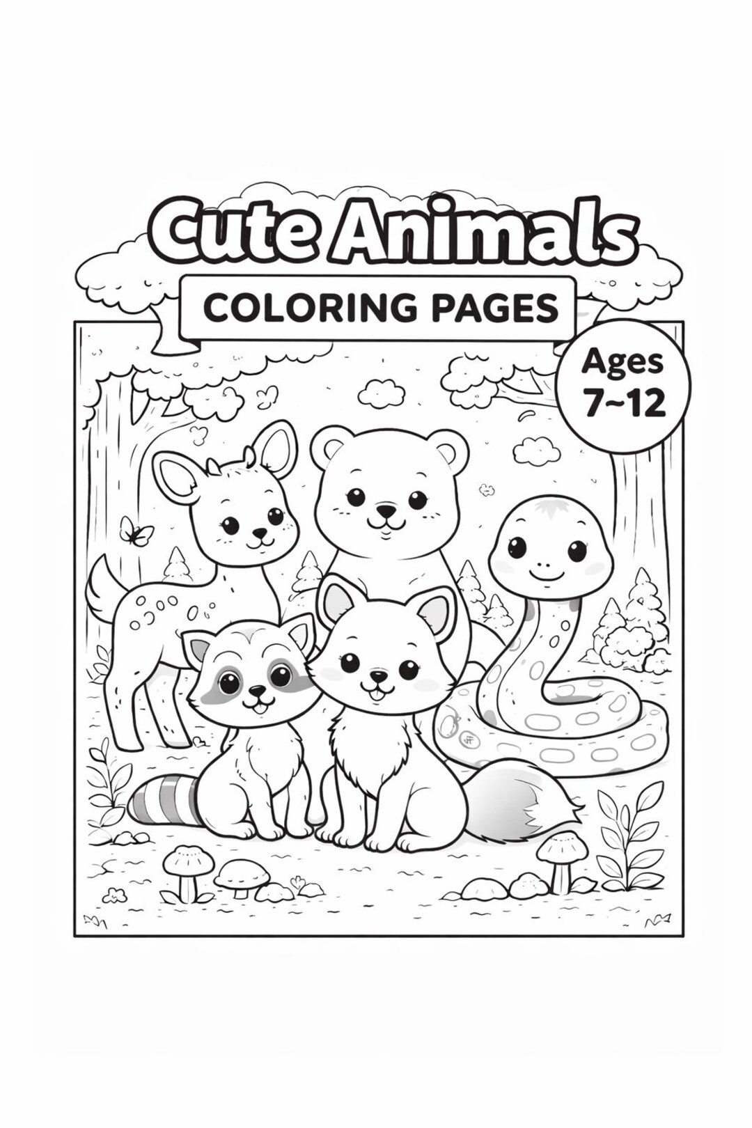 Ute Animals Coloring Pages for Kids | Woodland Animals Printable ...