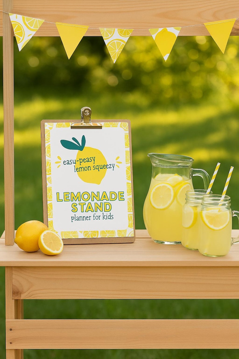 Summer Lemonade Stand Planner for Kids, Printable Kid's Business ...