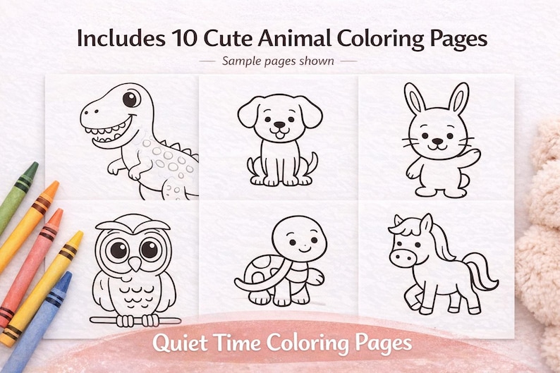 Quiet Time Coloring Pages for Kids | Screen-free Animal Coloring ...