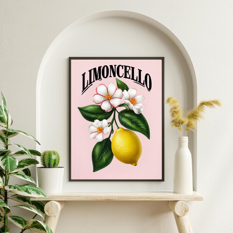Limoncello Poster Art Digital Printable Decor Lemon - Etsy