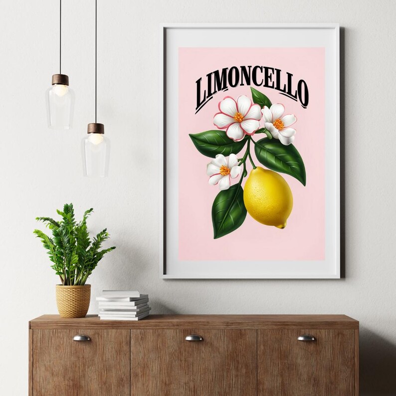 Limoncello Poster Art Digital Printable Decor Lemon - Etsy