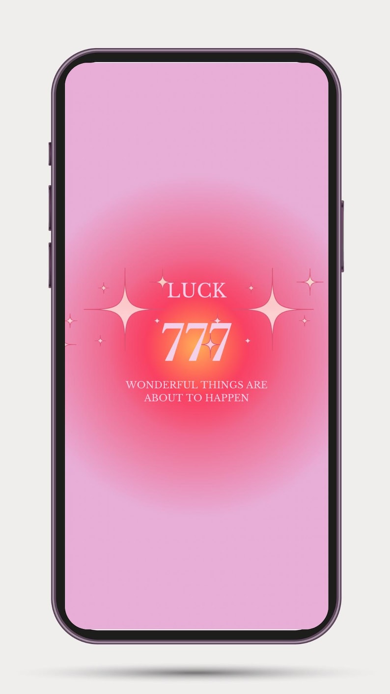 Angel Numbers 777 Quote Pink Phone Wallpaper iPhone Digital Download - Etsy