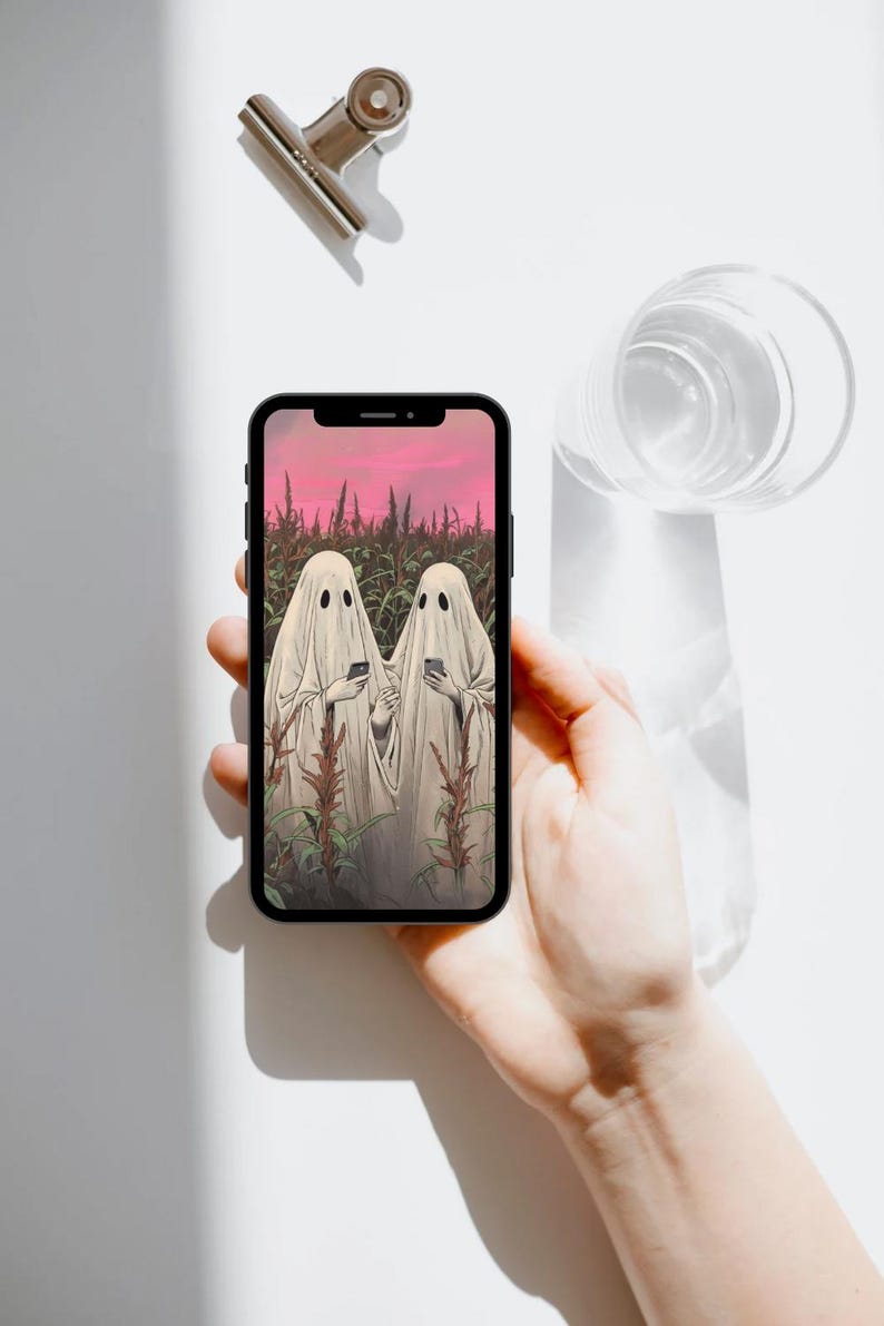 Cutesy Ghost Phone Wallpaper Digital Download iPhone - Etsy