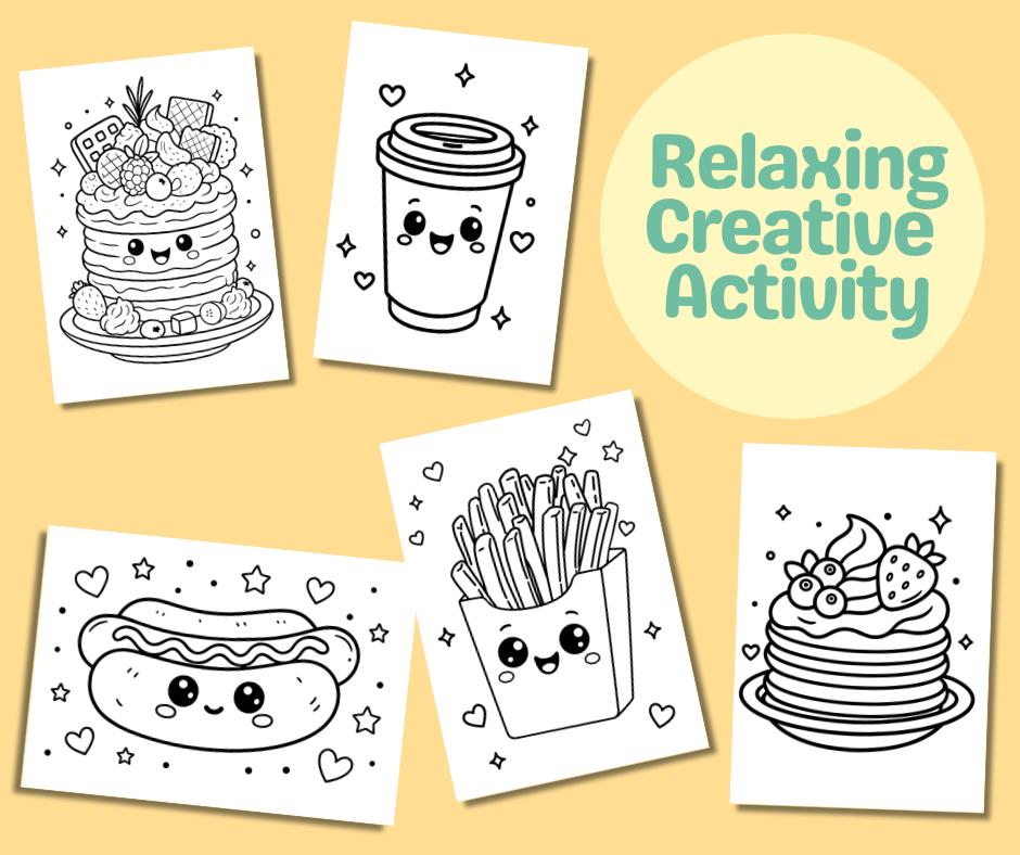 25 Cute Kawaii Food & Drink Coloring Pages | Printable Breakfast and ...