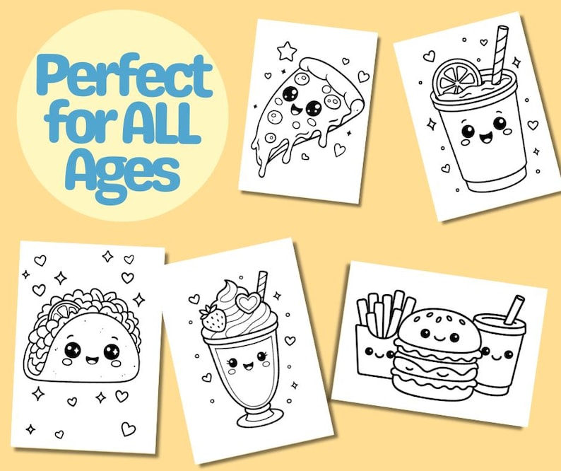 25 Cute Kawaii Food & Drink Coloring Pages | Printable Breakfast and ...