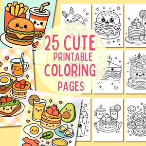 25 Cute Kawaii Food & Drink Coloring Pages | Printable Breakfast and ...
