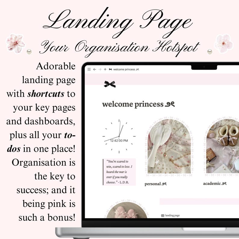 Coquette Notion Template | Personal + Academic Planner ౨ৎ ₊⊹ - Etsy