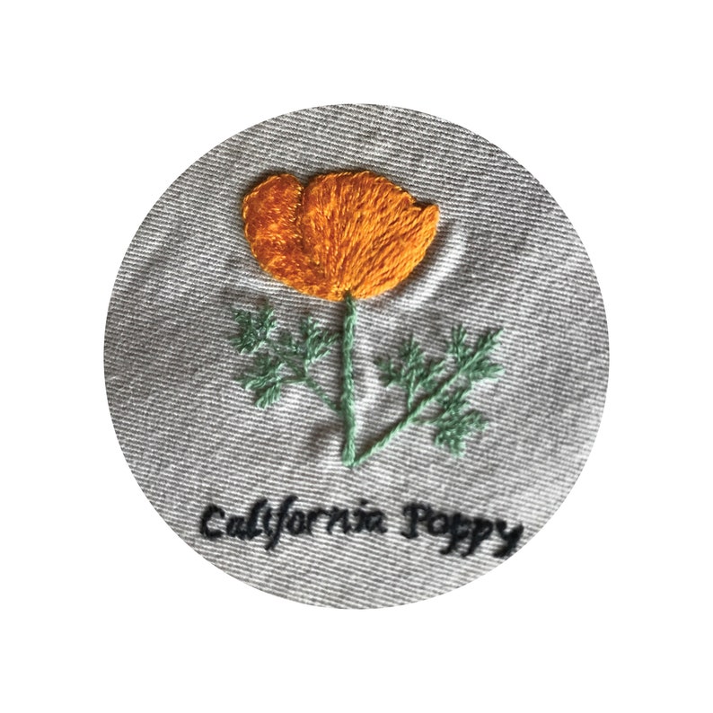 California Poppy Embroidery Pattern and Instructions - Etsy