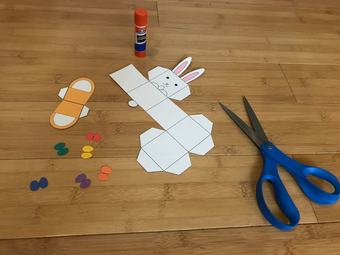 Cube Easter Bunny Printable Craft - Etsy