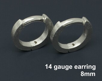 Custom gauged earrings for men Gauge hoop earrings 12G 14G | Etsy