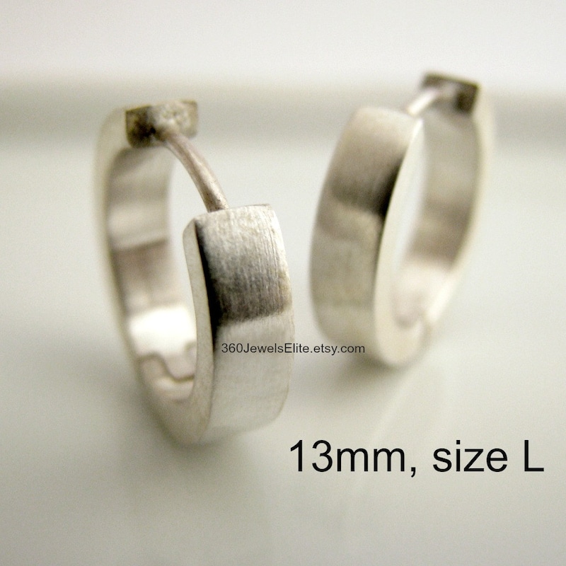 Men Sterling Silver Hoop Earrings - Etsy