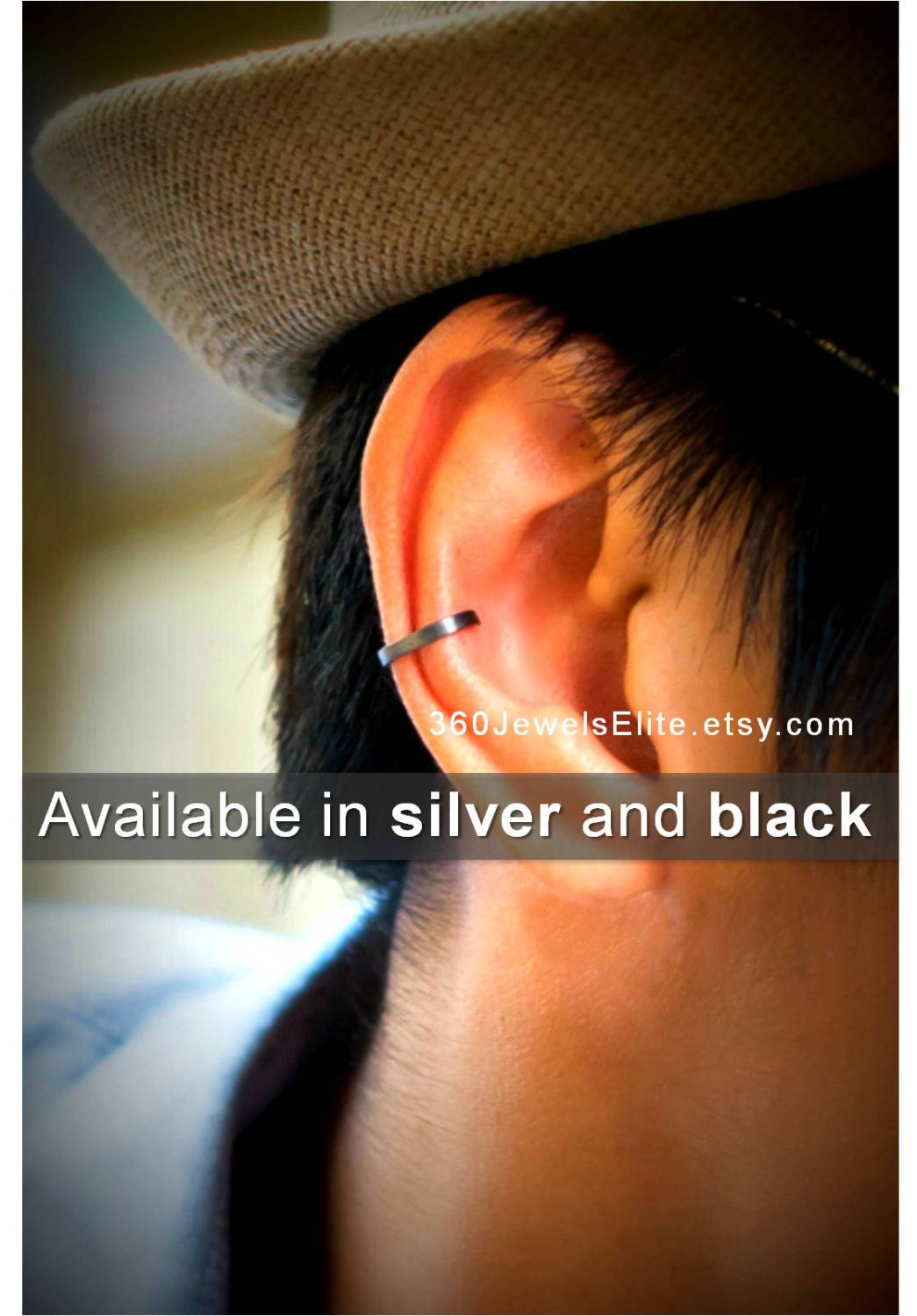 Conch Earring Silver Streak Ear Cuff Men's Ear Cuff - Etsy