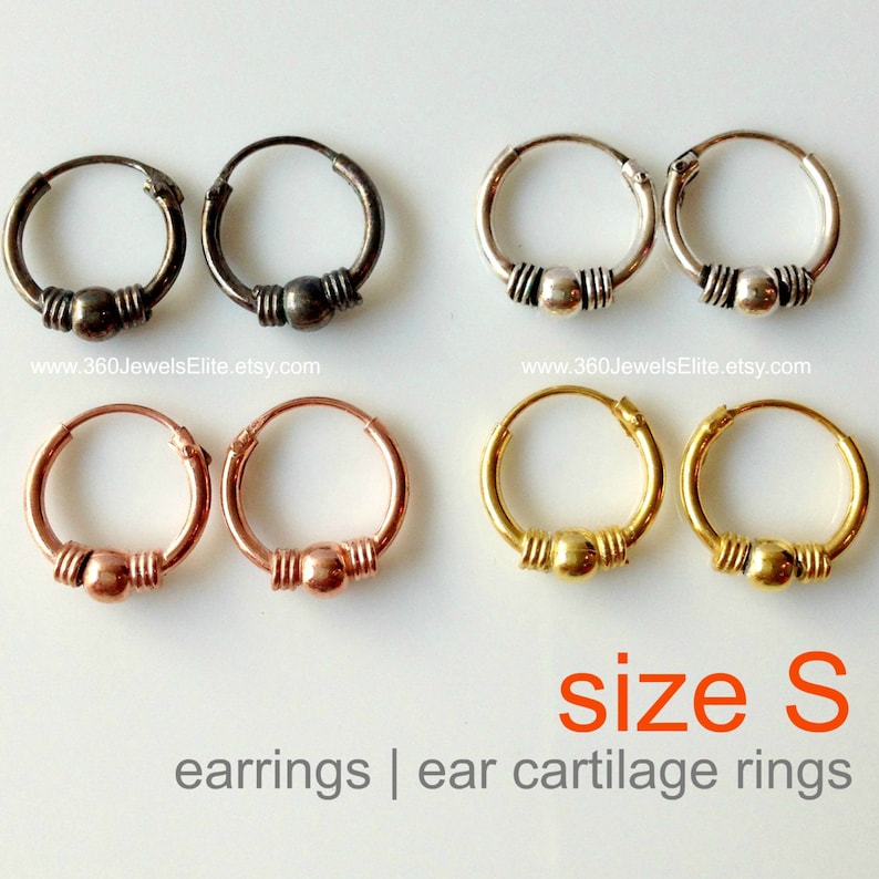 Sphere and Coil Cartilage Hoop Earring Men's Hoop | Etsy