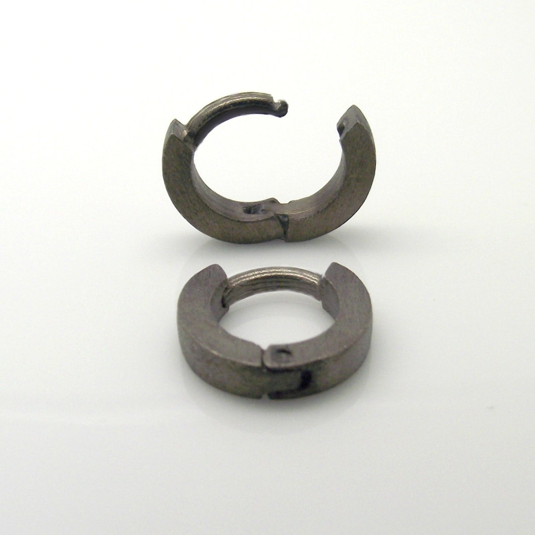 Men's Earrings - 12 Gauge Earrings or Ear Cartilage Rings - Black ...