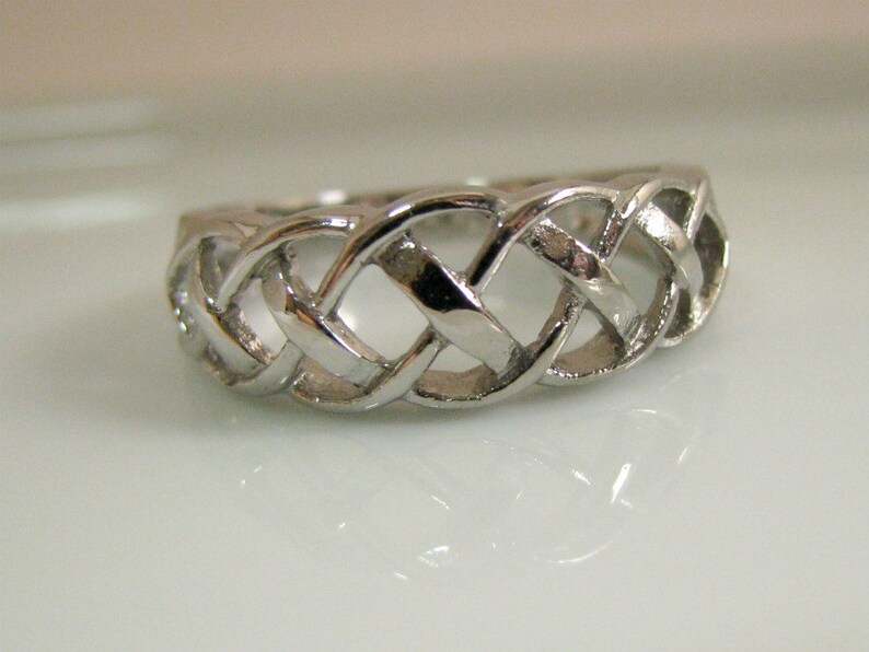 Irish Celtic Knot Ring White Gold Plated Over 925 Sterling - Etsy