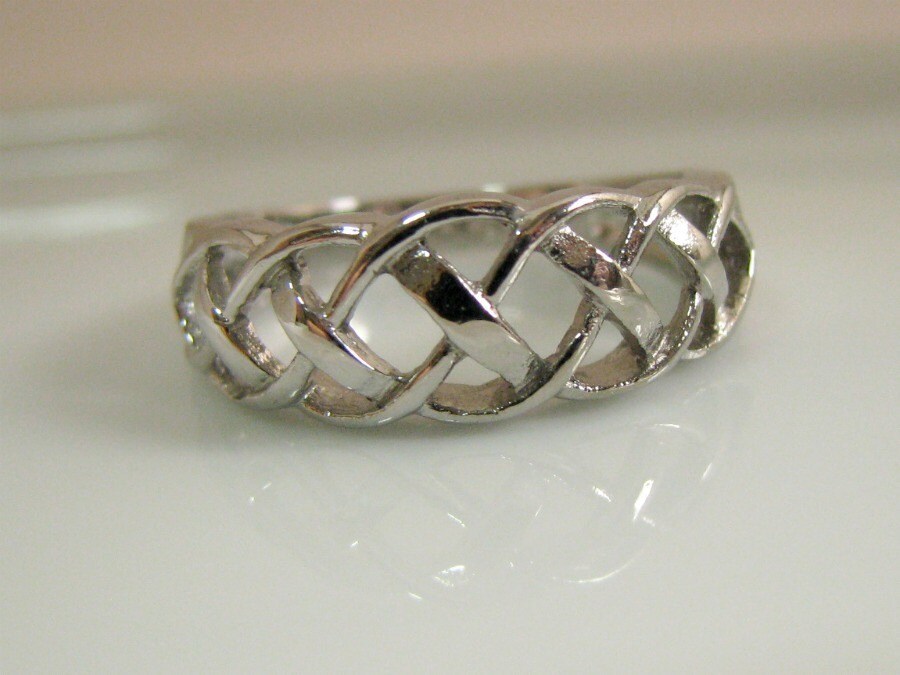 Irish Celtic Knot Ring White Gold Plated Over 925 Sterling - Etsy